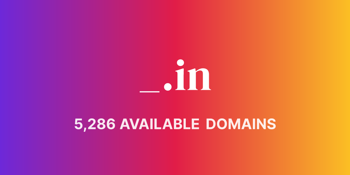 One Word Domains - 5,286 Available One-Word .in domain names in 2025
