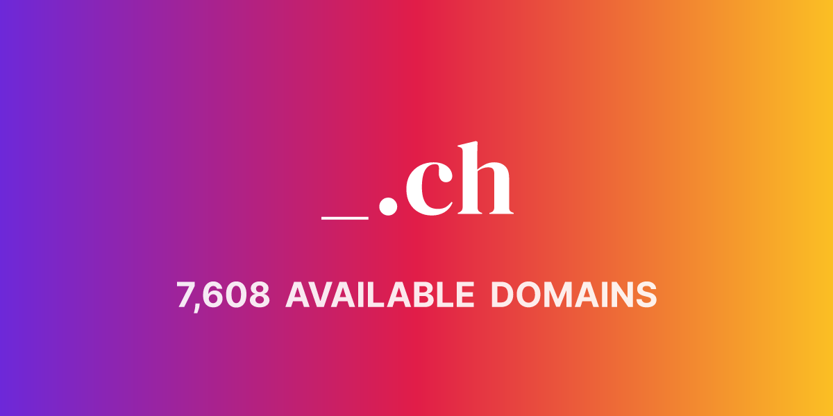 One Word Domains - 7,608 Available One-Word .ch domain names in 2025